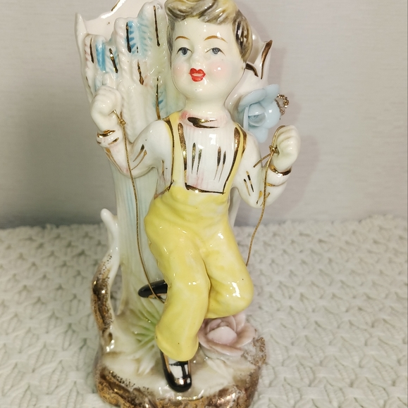 Ucagco | Accents | Vintage Child Jumping Rope Figurine Small Bud Vase ...